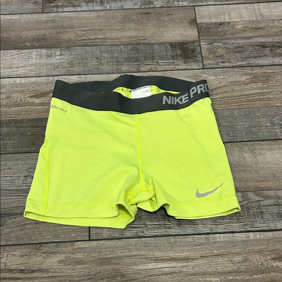 Nike | Shorts | Nike Pro Neon Yellow Shorts | Poshmark